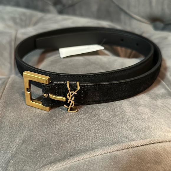 Yves Saint Laurent | Accessories | Ysl Nero Thin Belt With Square ...